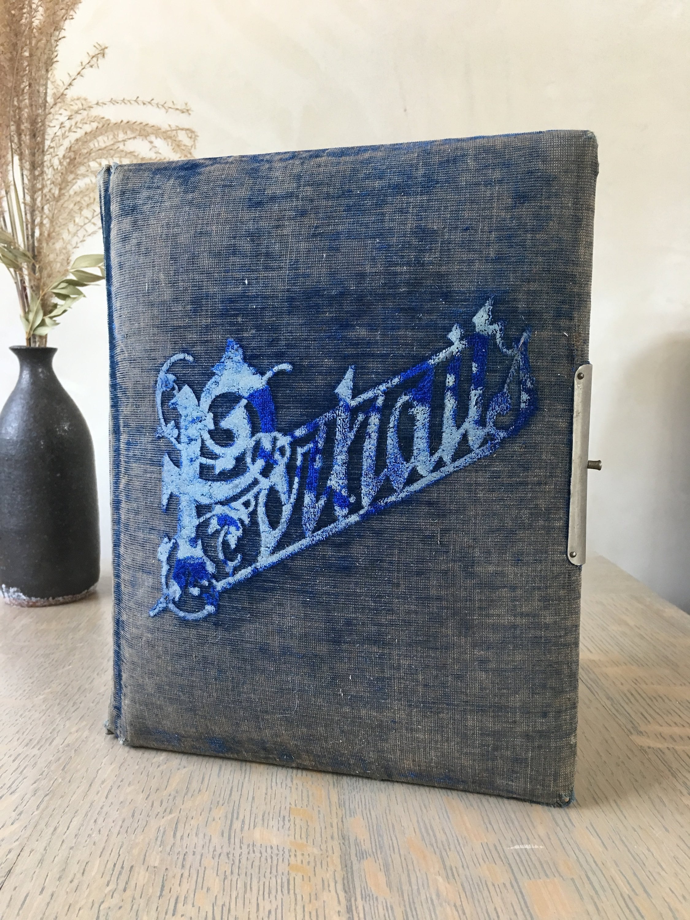 Antique Blue Velvet Portrait Photo Album - Etsy
