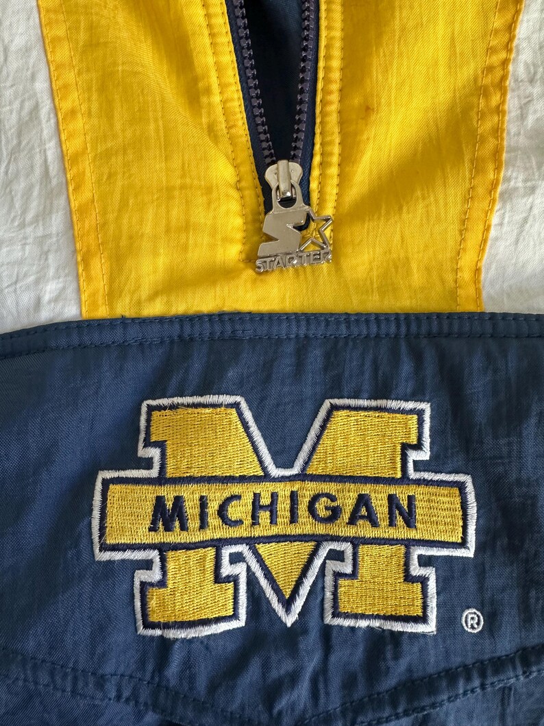 Vintage Michigan 1/2 Zip Anorak Pullover Starter Jacket - XL - Etsy