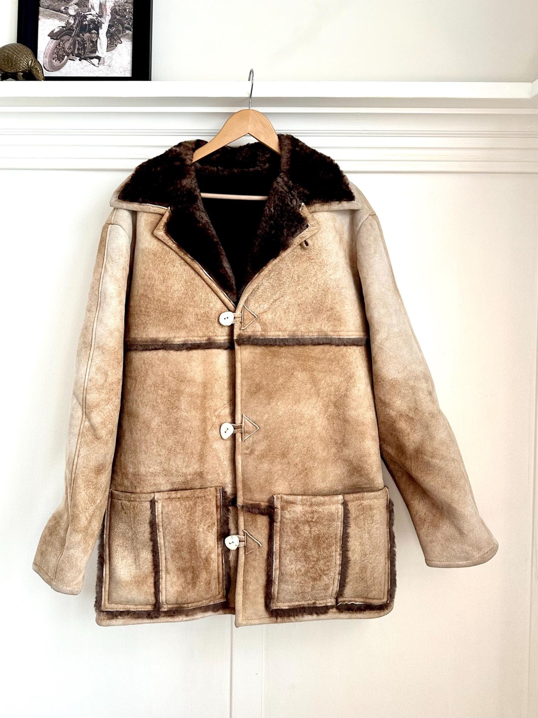 1970s Overland Sheepskin Shearling 3/4 Length Coat - Etsy
