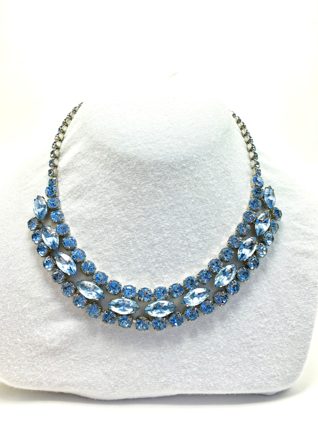 Adorable Ice Blue Rhinestone Necklace - Etsy