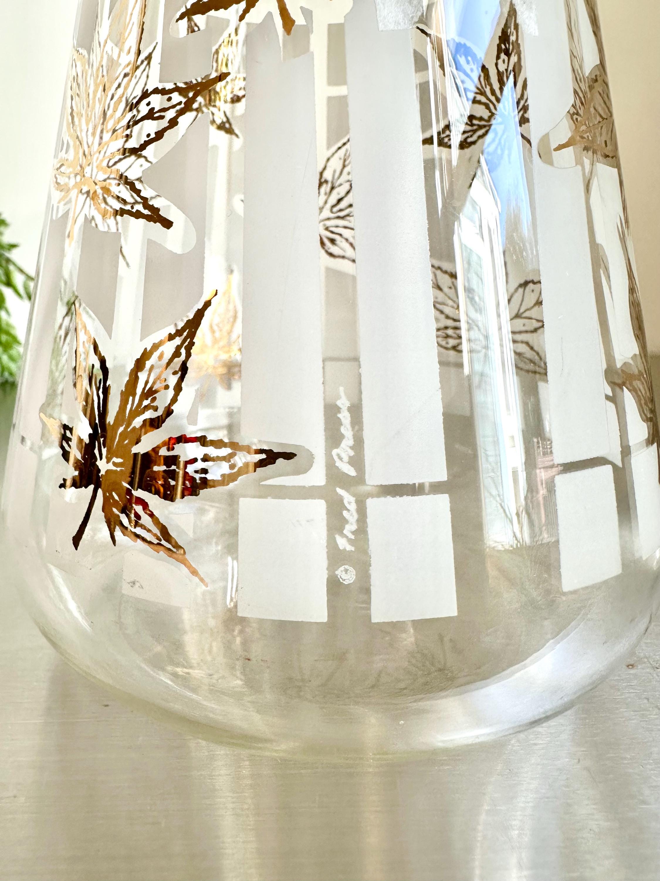 Vintage Mid Century Fred Press Glass Coffee Carafe - Maple Leaf Design ...