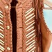 1970s Mahopa Fringe Leather Vest, Handmade - Etsy