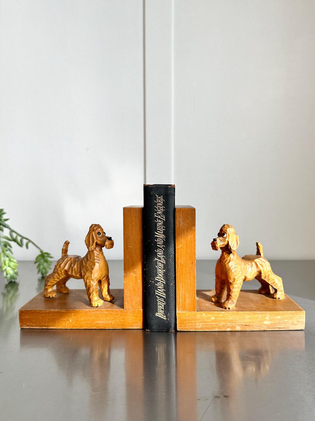 1950s Carved Wooden Poodle Bookends - Made in Germany - Etsy