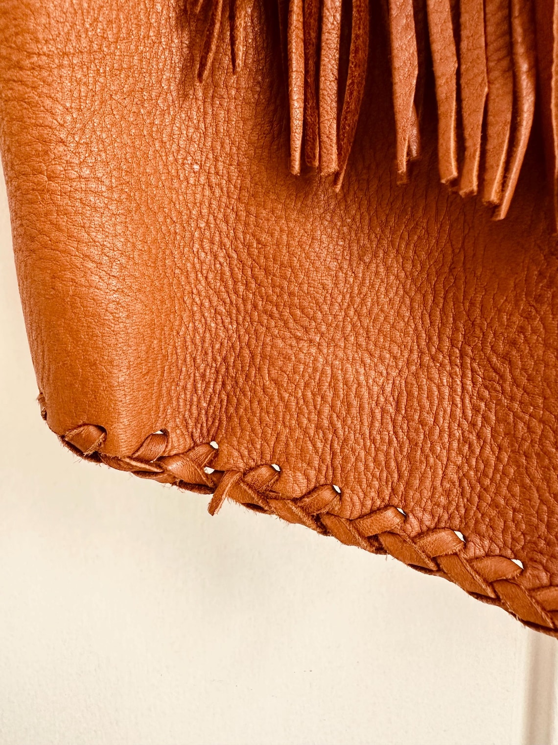 1970s Mahopa Fringe Leather Vest, Handmade - Etsy