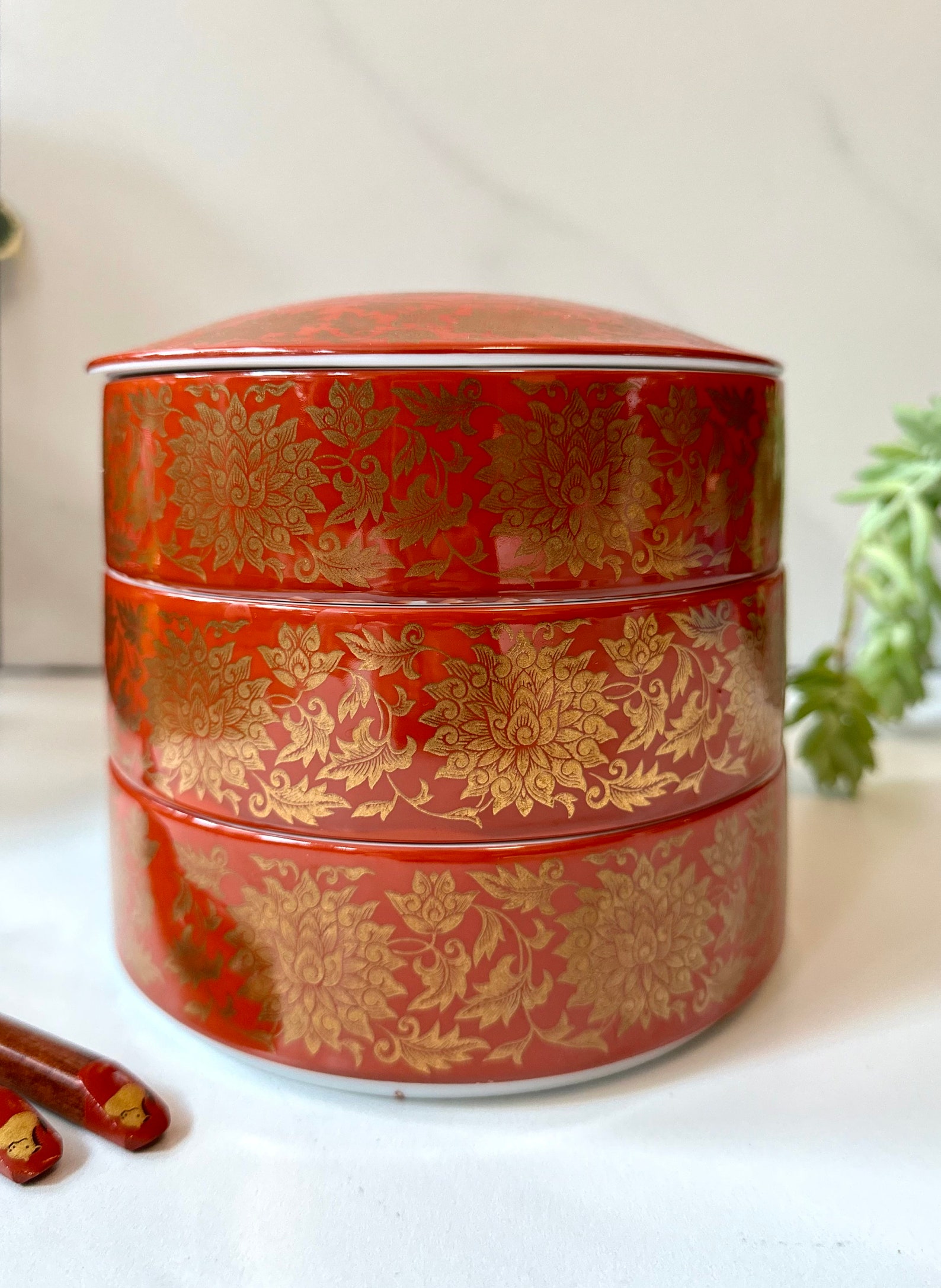 Vintage Porcelain Shibata Toki Stacking Bowls or Bento Box - Etsy