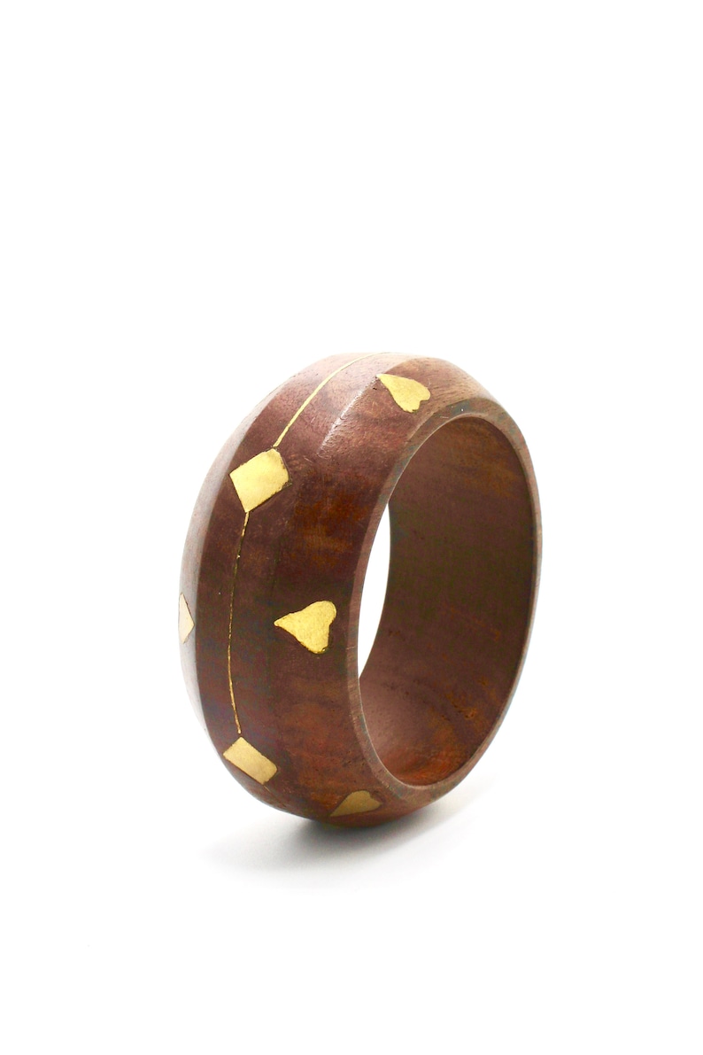 1970s Wood & Metal Bangle - Etsy