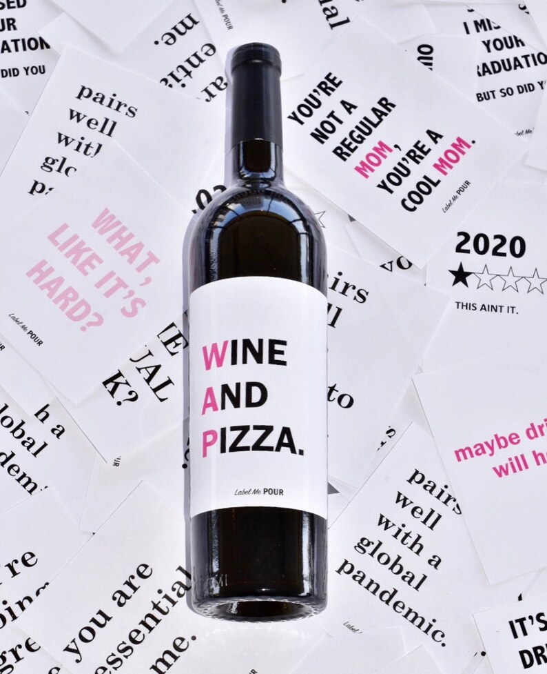 Funny Wine Label, WAP, Wine and Pizza, Gift for Her, Funny Gift Idea - Etsy
