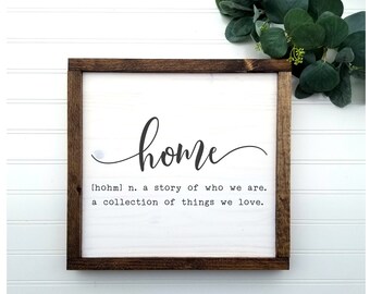 Home Definition Sign - Etsy