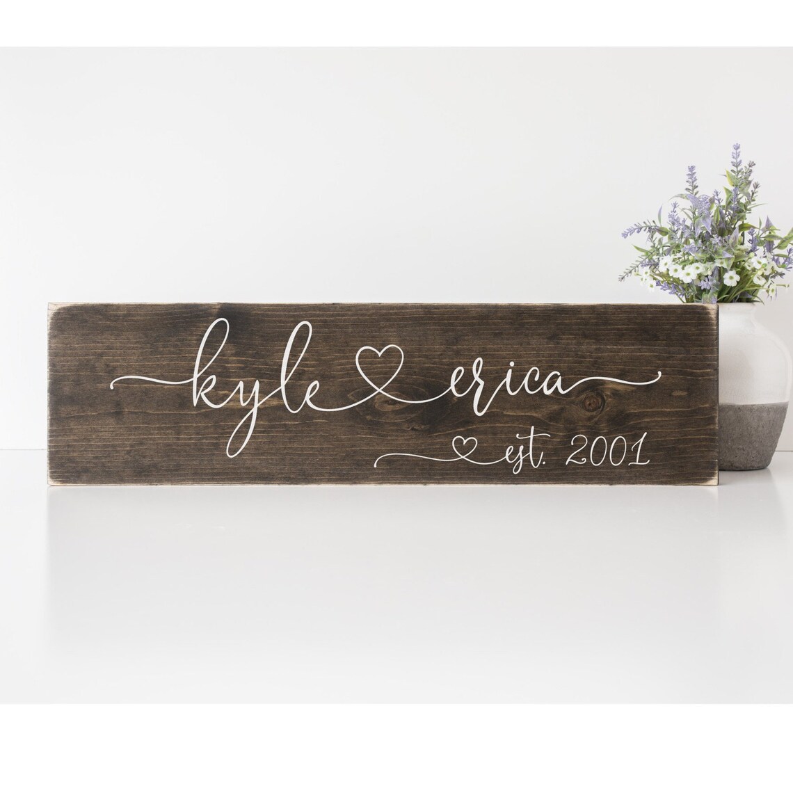 Couples Heart Sign Family Established Date Personalized - Etsy