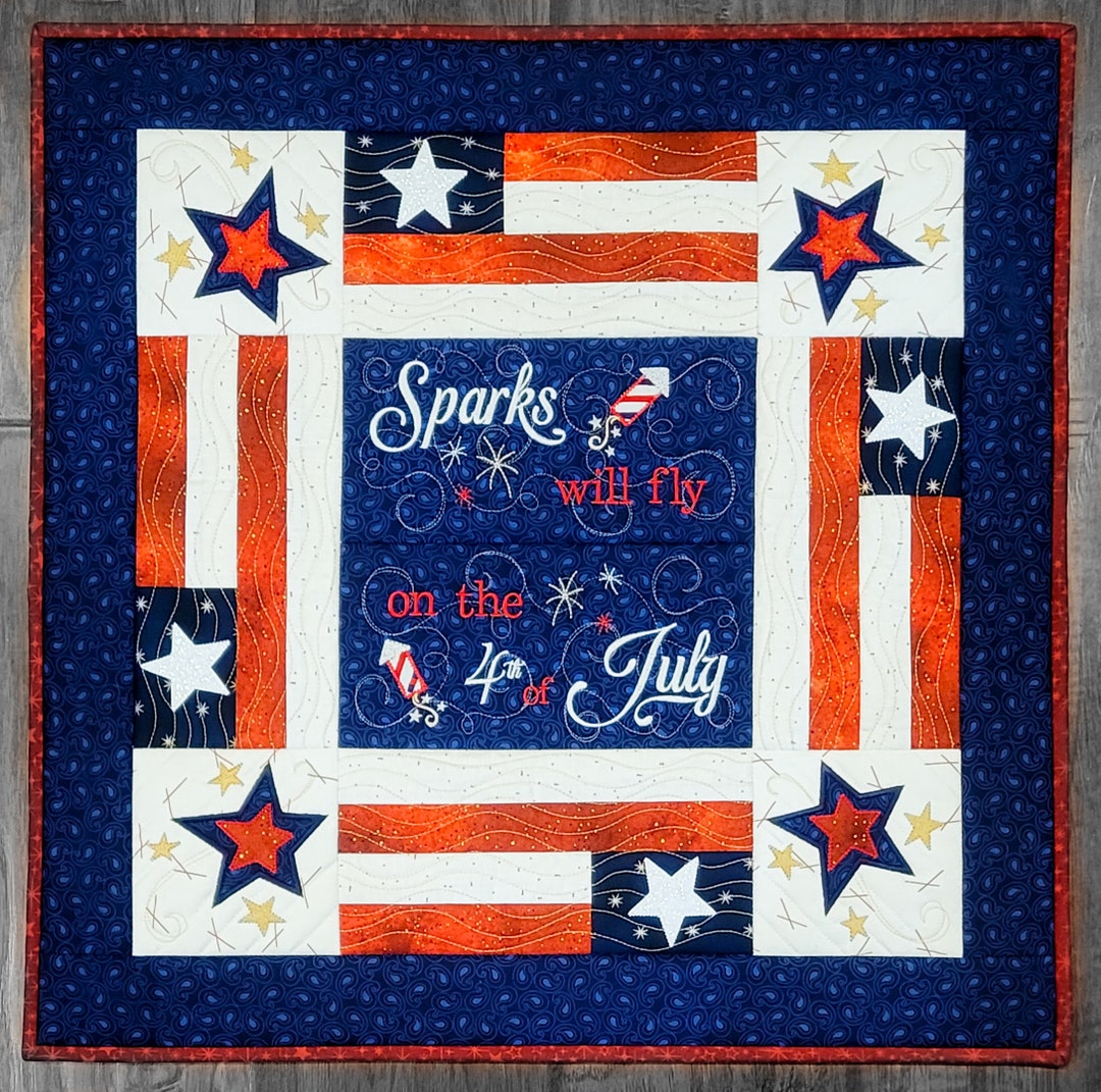 Machine Embroidery Patriotic Table Topper / Wall Hanging Pattern - Etsy