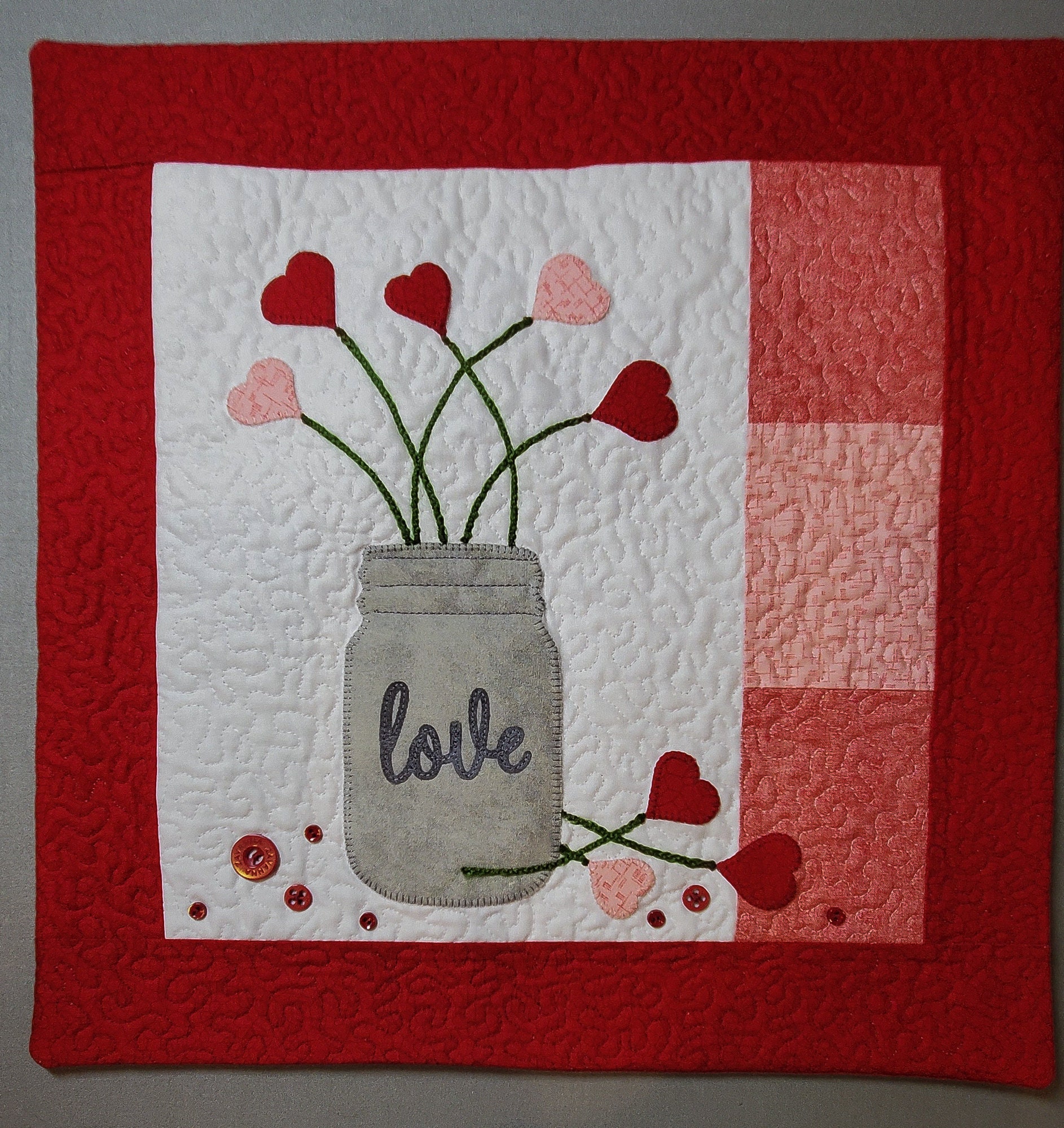 Love Jar Valentines Day Pillow / Wall Hanging Quilt Pattern - Etsy