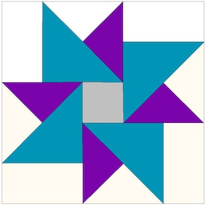 Pinwheel Star Quilt Block Pattern - Etsy