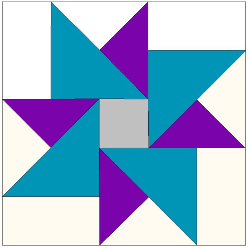Pinwheel Star Quilt Block Pattern - Etsy