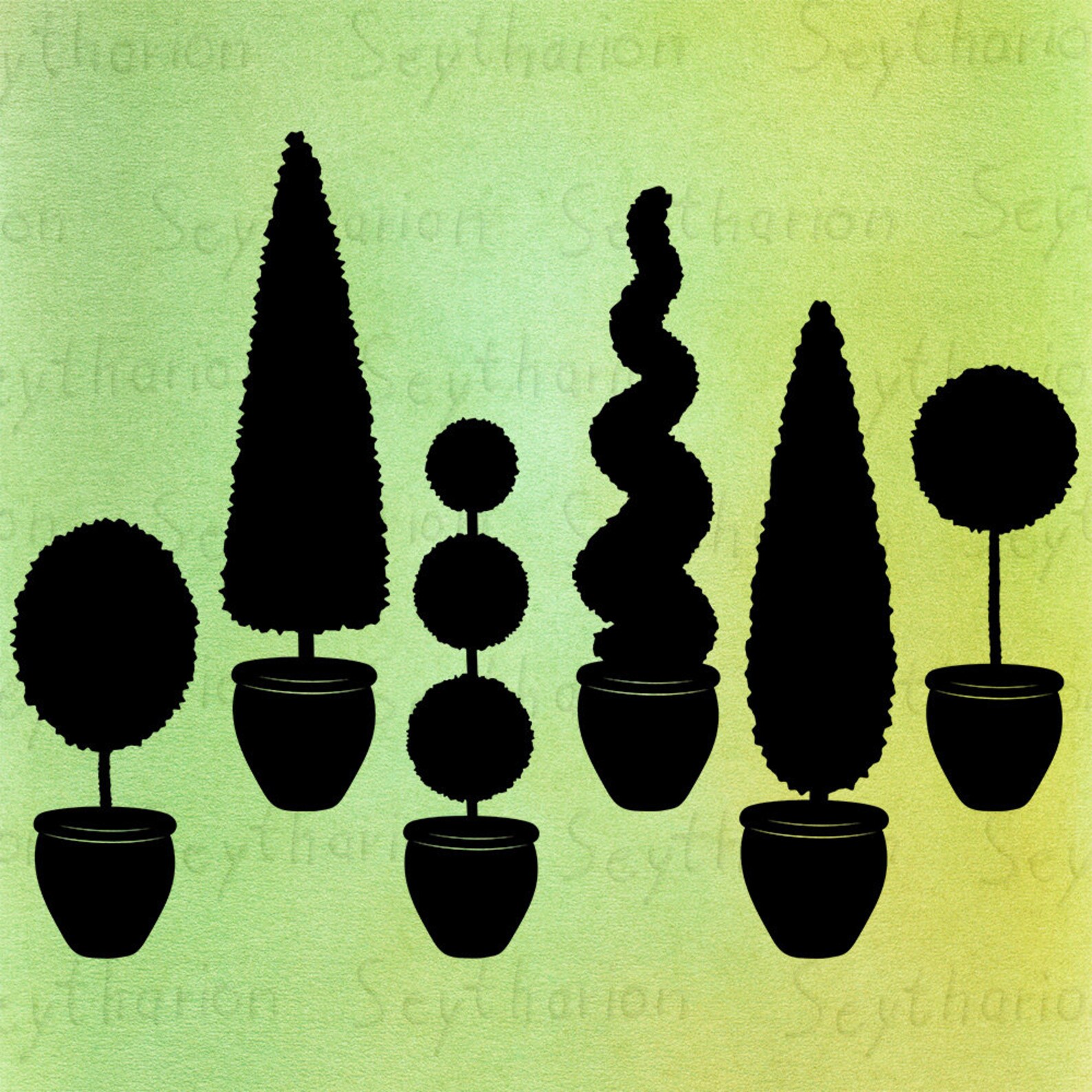 Topiary Svg Png - Topiary Set Form Plant Pot Greenery Tree Clipart ...