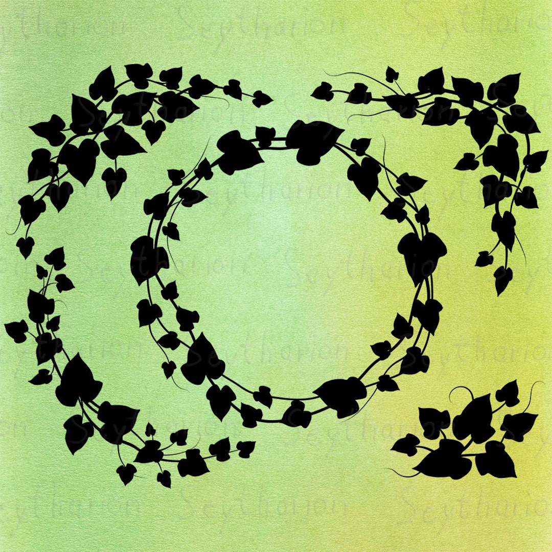Ivy Wreath Svg | 5 Wreaths, Wreath Clipart, Wreath Leaves Monogram ...