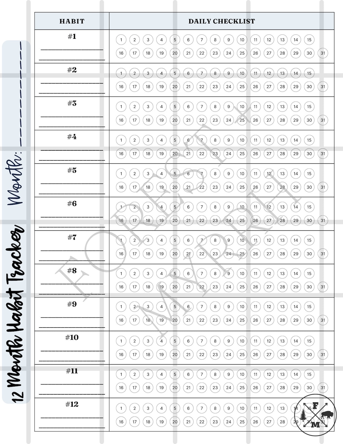 Printable Habit Tracker Habit Tracking PDF Habit Printable Daily Habit ...