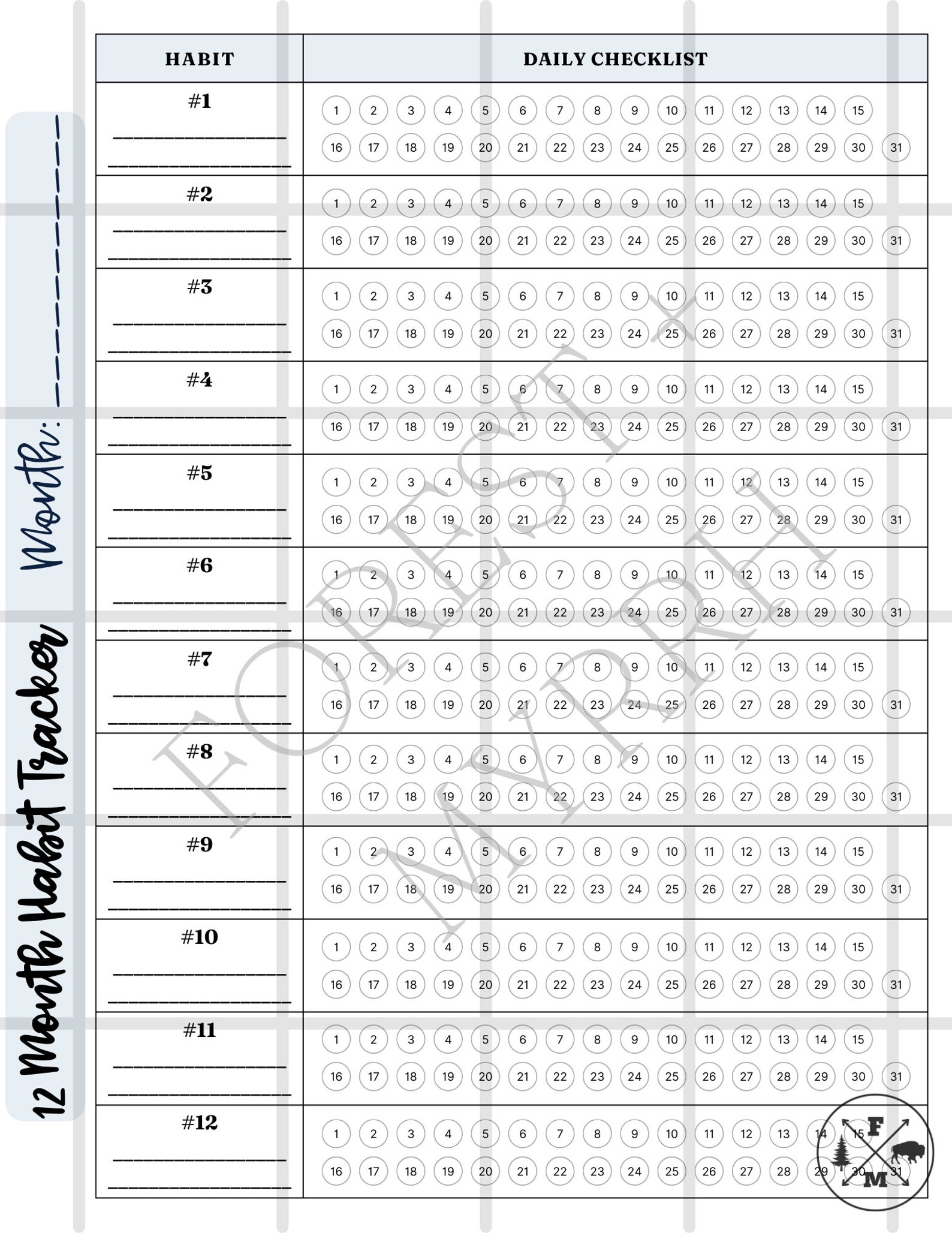 Printable Habit Tracker | Habit Tracking PDF | Habit Printable | Daily ...