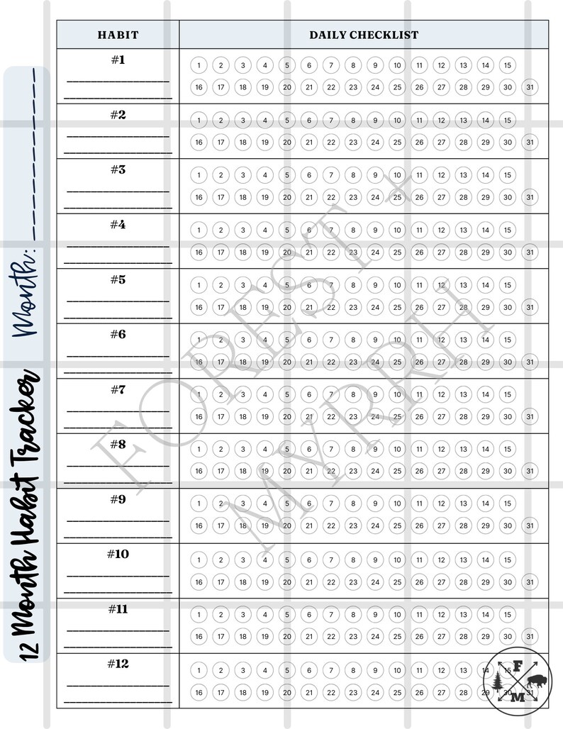 Printable Habit Tracker | Habit Tracking PDF | Habit Printable | Daily ...