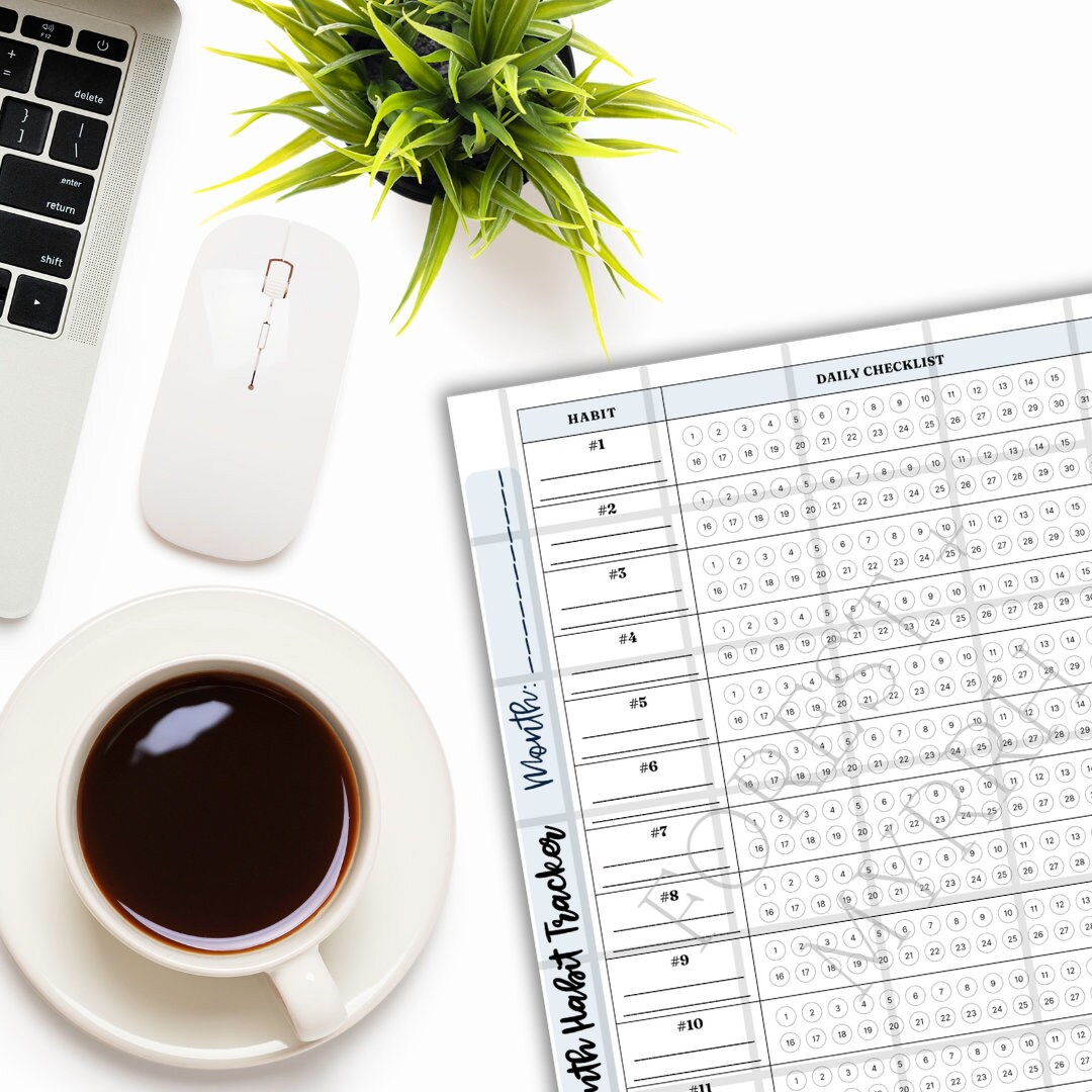 Printable Habit Tracker | Habit Tracking PDF | Habit Printable | Daily ...
