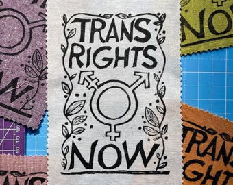 Trans Rights Are Human Rights Embroidered Iron-on Patch, Iron-on Patch ...