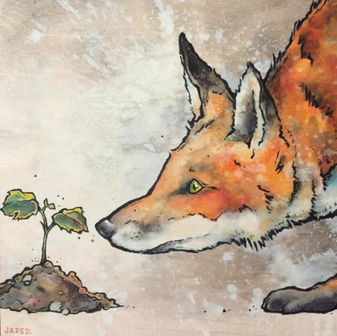 Regrowth - Fox and Sprout Art Print - Etsy
