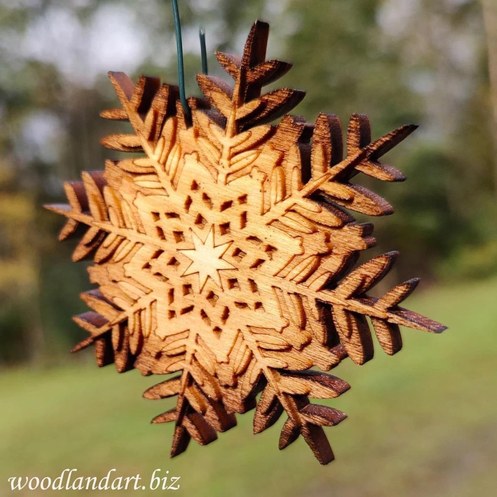 Personalized Traditional Wooden Snowflake Christmas or Holiday Ornament ...