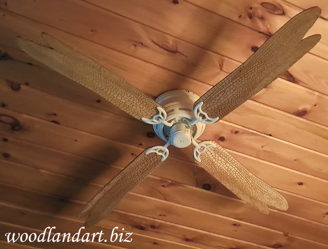 Dragon Fly Wings Laser Engraved Decorative Wooden Ceiling Fan Blades - Etsy