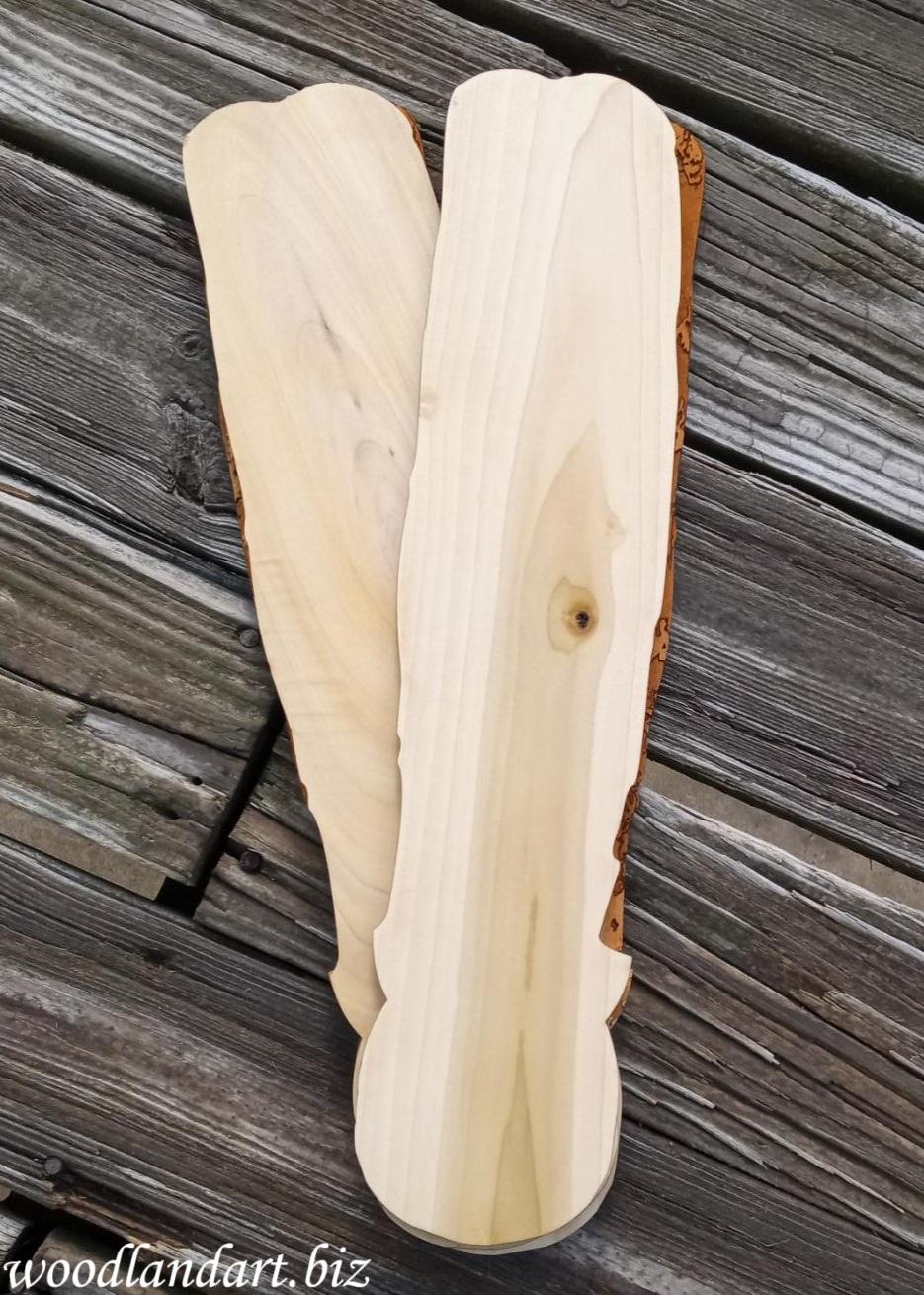 Grouse Feather Shaped Laser Cut and Engraved Solid Wood Replacement ...