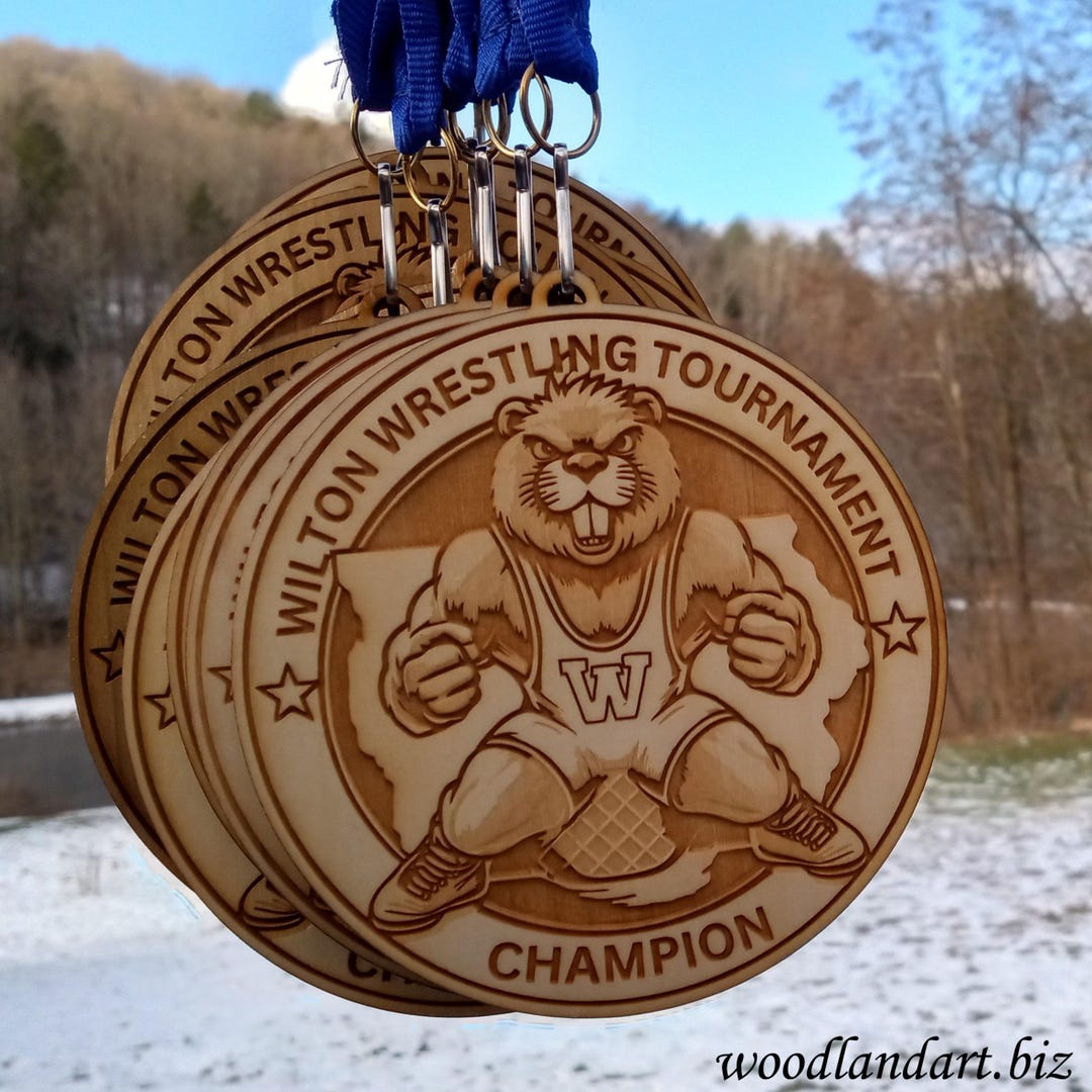 Custom Awards Laser Engraved Solid Wood Medals/medallions in Simple ...