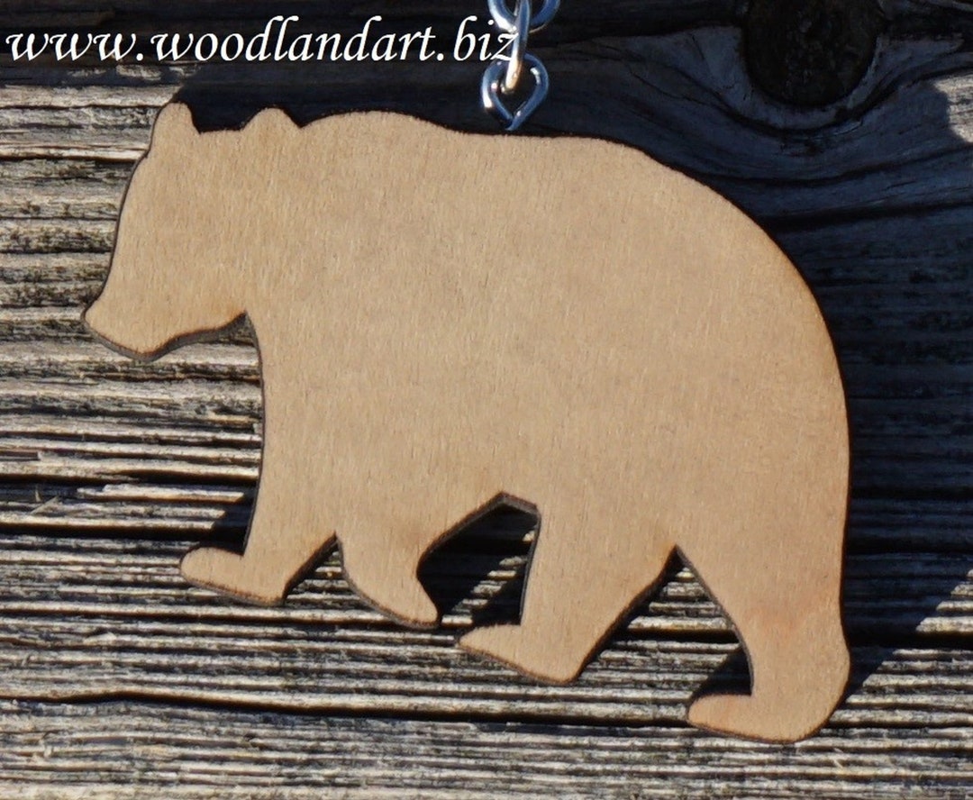 3-inch Wooden Walking Bear Laser Cut Plain or Laser Engraved - Etsy