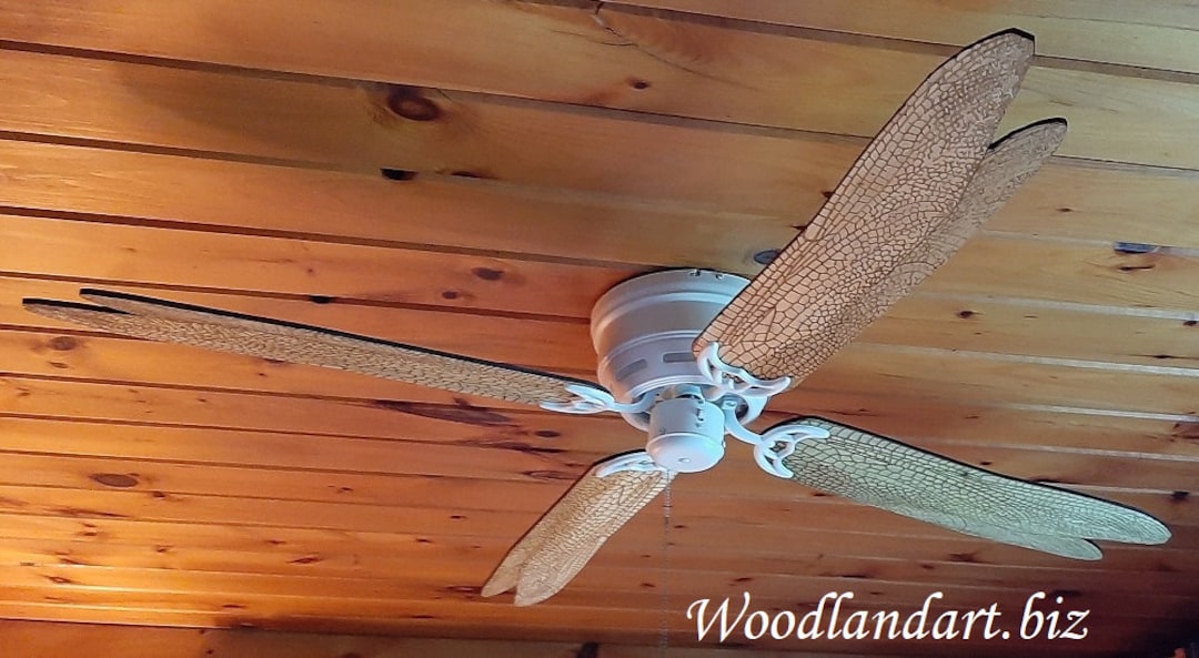 Dragon Fly Wings Laser Engraved Decorative Wooden Ceiling Fan Blades - Etsy