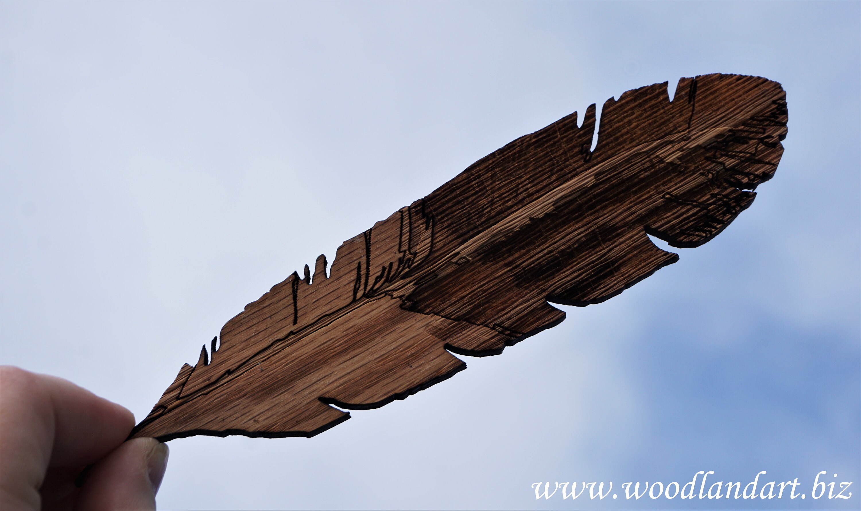 12-inch Wooden Eagle Feathers Laser Engraved and Laser Cut Decorations ...