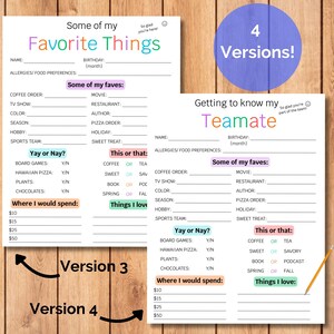 All About My Coworker Printable, Team Building Get to Know Me ...