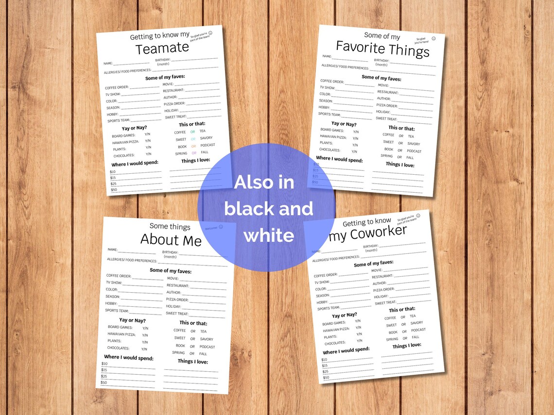 All About My Coworker Printable, Team Building Get to Know Me ...