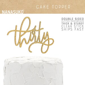 Thirty Cake Topper, Milestone Birthday Cake Topper, Glitter Party ...