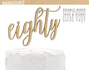 Hello 80 Years, 80th Birthday Cake Topper, Happy 80th Cake Decoration ...