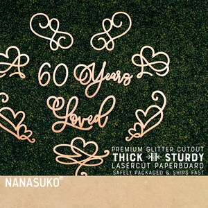 60 Years Loved Wall Cutouts, ANY NUMBER, 60th Birthday Decor, 60th ...