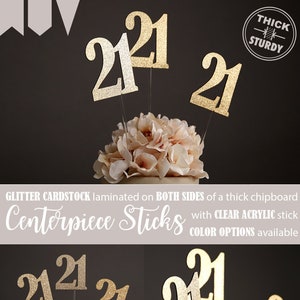 21 Centerpiece Sticks, Twenty First Birthday Centerpiece Sticks, Twenty ...