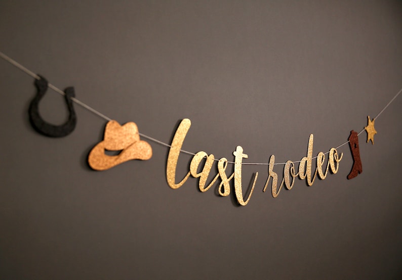 Last rodeo banner nash bash party western theme bachelorette | Etsy
