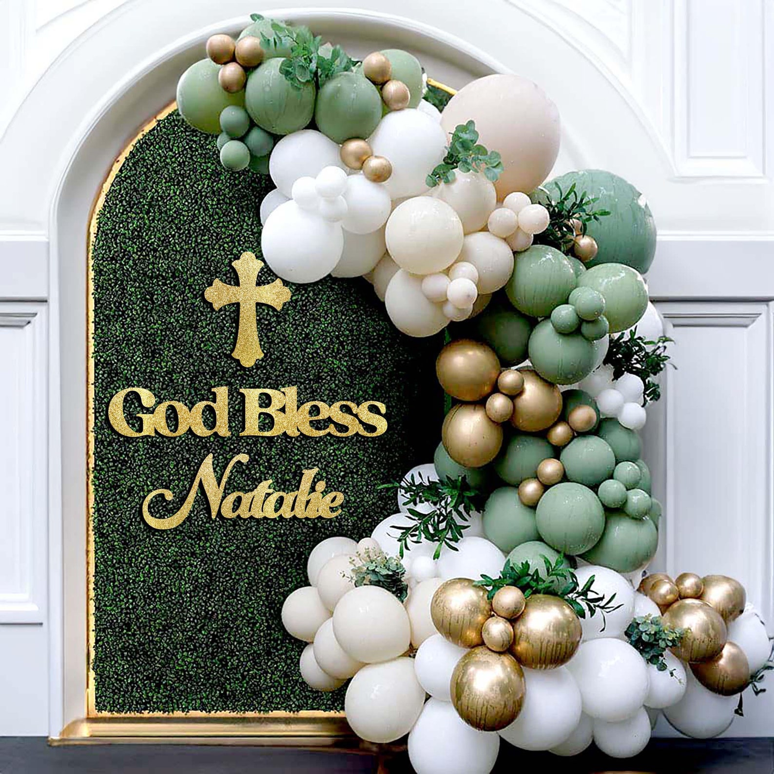 God Bless Sign With Custom Name, Baptism Backdrop Sign , Cutout for ...