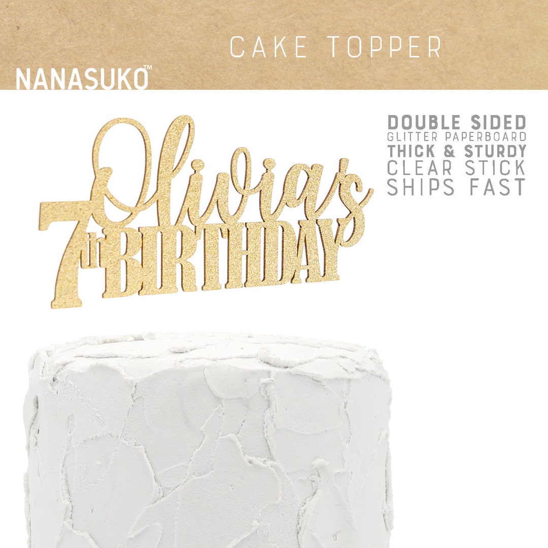 7th Birthday Cake Topper, Personalized Cake Topper, Custom Cake Topper ...