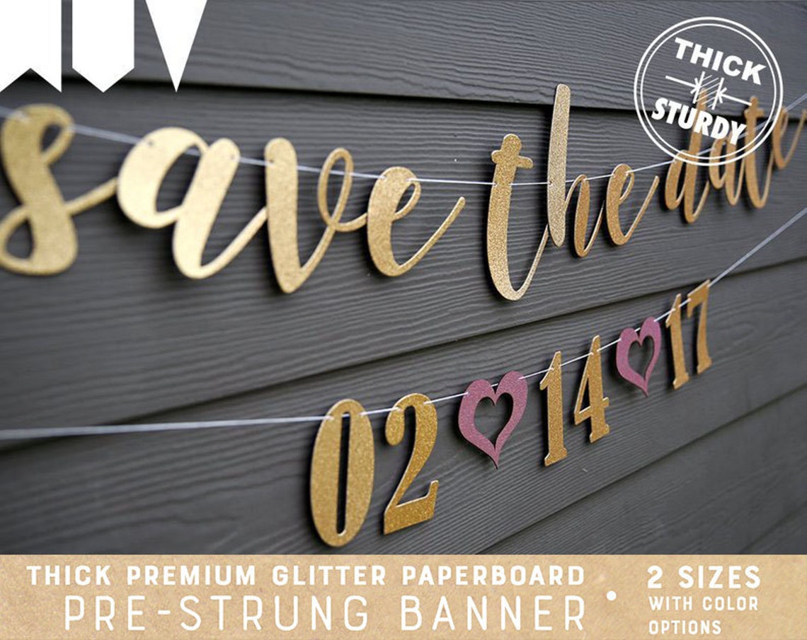 Save the Date Banner Engagement Party Wedding Invitation - Etsy
