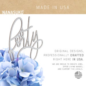 Forty Cake Topper, Milestone Birthday Cake Topper, Glitter Party ...