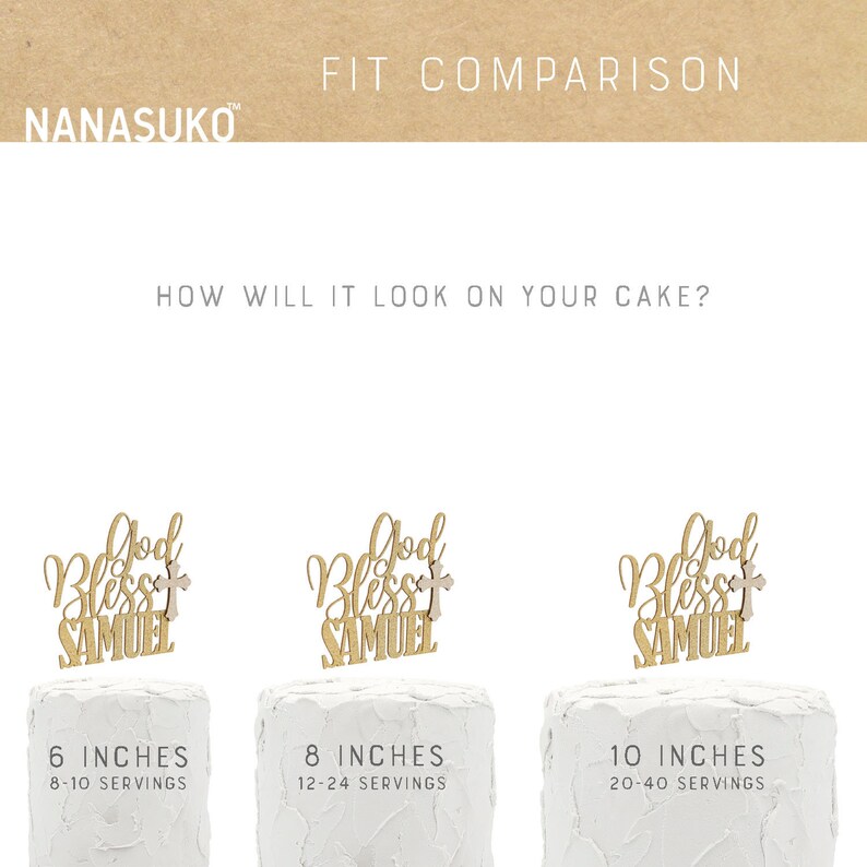 God Bless Cake Topper With Personalized Name Christening Cake - Etsy