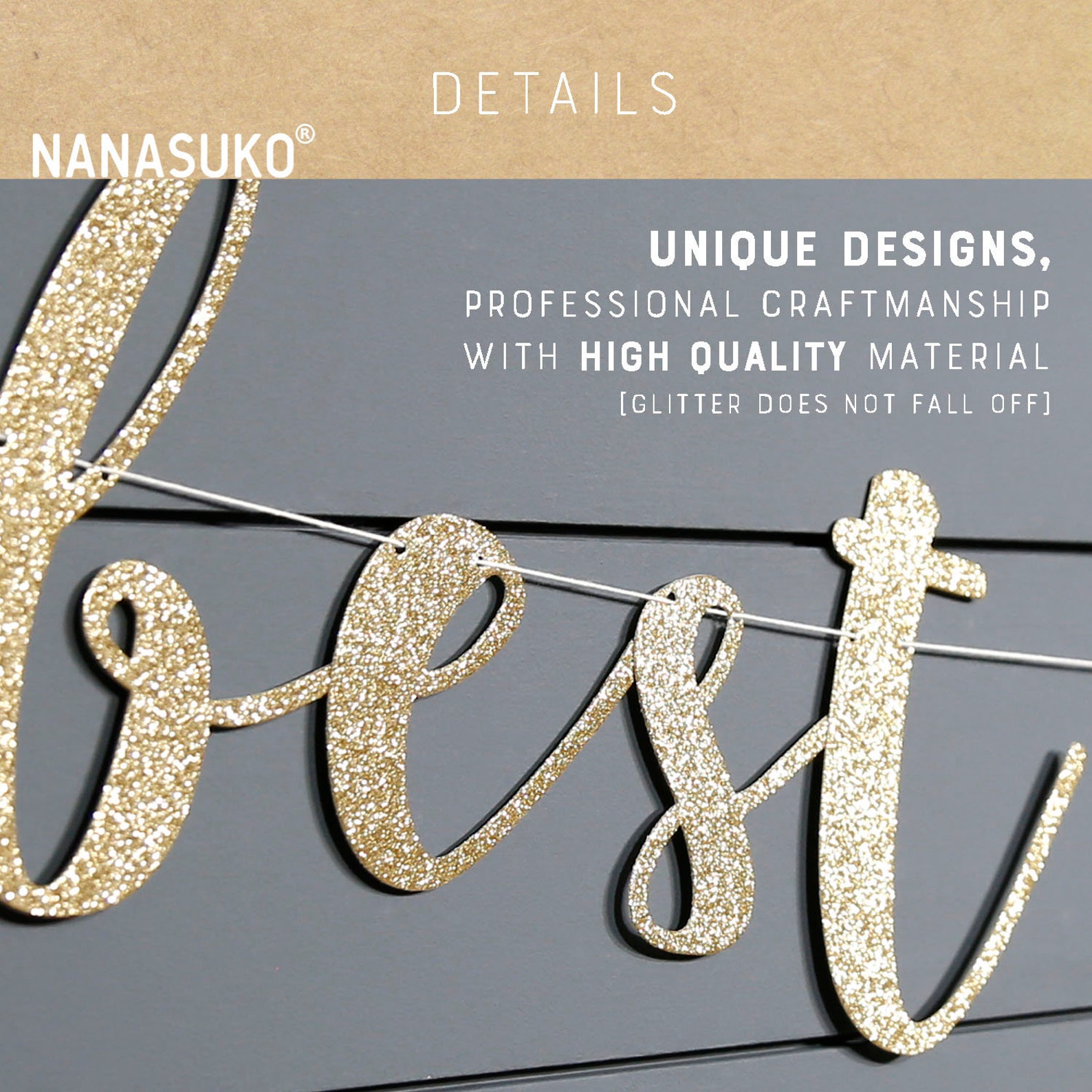 Best Day Ever Banner Wedding Banner Gold Glitter Party | Etsy