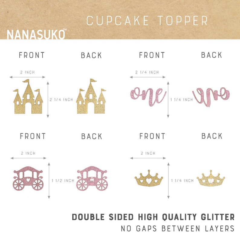 Princess Cupcake Toppers 1st Birthday Cupcake Toppers Little | Etsy