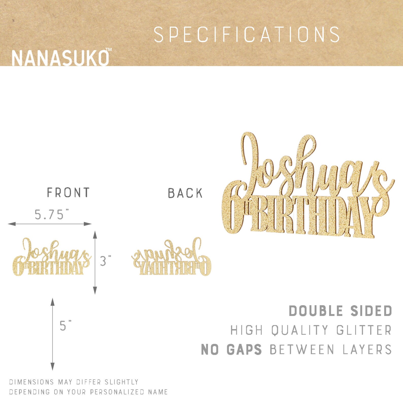 6th Birthday Cake Topper Personalized Cake Topper ANY AGE - Etsy