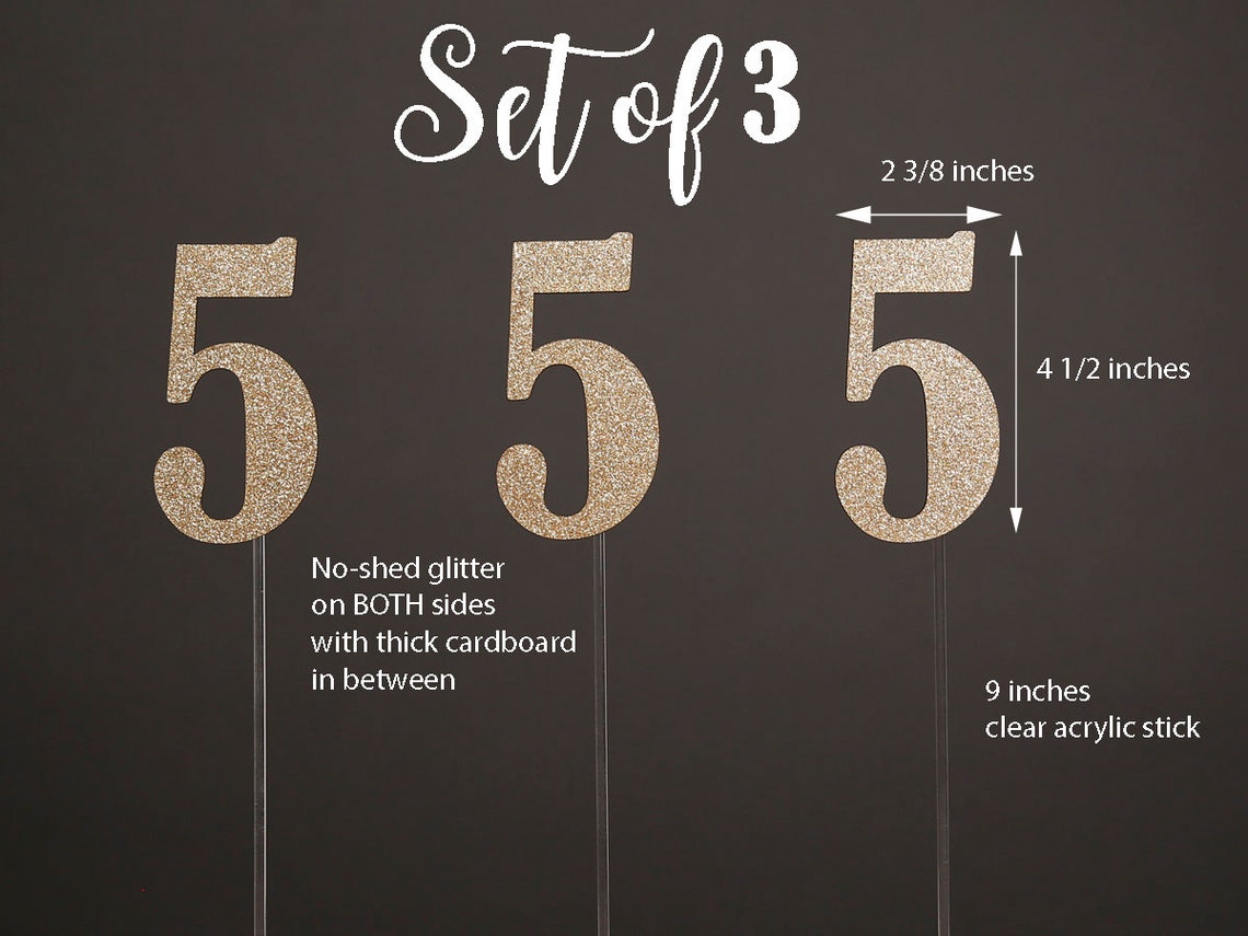 5 Centerpiece Sticks Fifth Birthday Centerpiece Sticks Five | Etsy