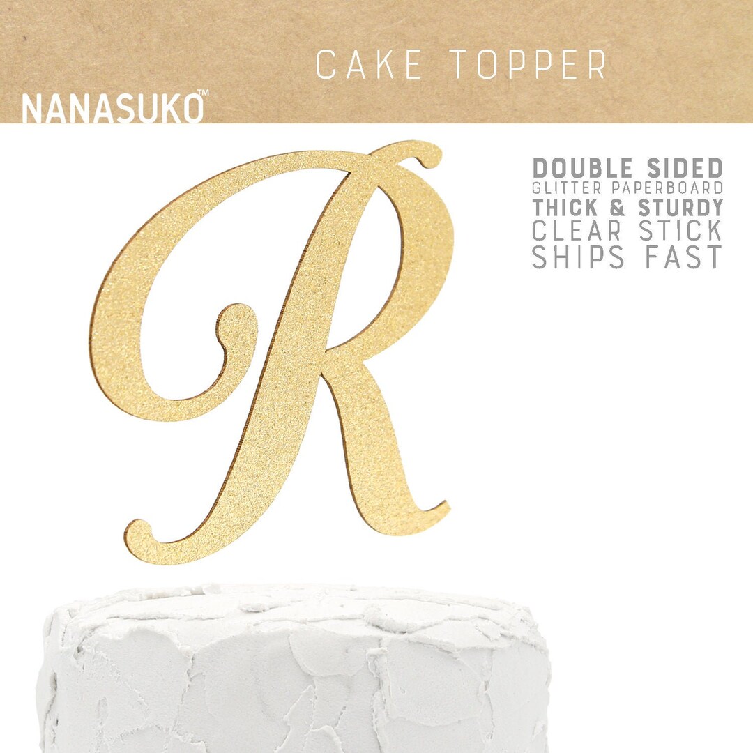 Initial Cake Topper, Birthday Cake Topper, Personalized Cake Topper ...