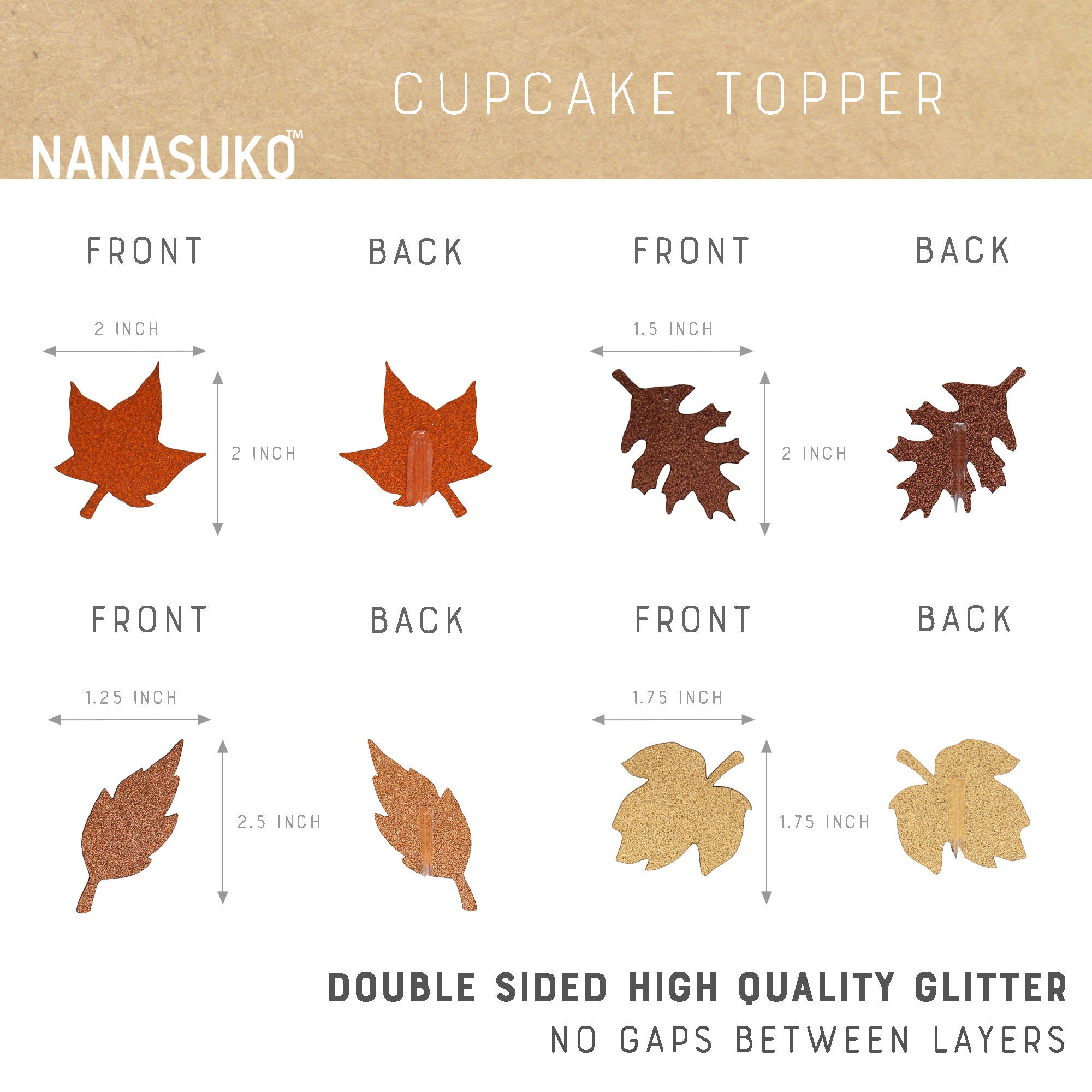Fall Leaves Cupcake Toppers Thanksgiving Cupcake Toppers - Etsy